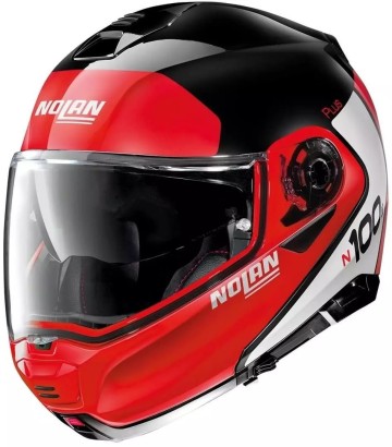 CASQUE NOLAN N100-5 PLUS DISTINCTIVE 027 NOIR METAL-ROUGE-BLANC ...