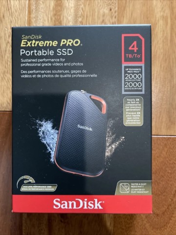 SANDISK EXTREME PORTABLE 4TO SSD - DISQUE DURE EXTERNE - TYPE-C USB 3.2 ...