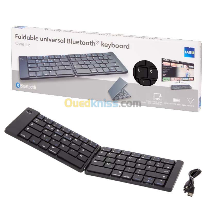 LAB31 Mini Clavier Sans-fil Bluetooth pliable Slim AZERTY pour ANDROID ...