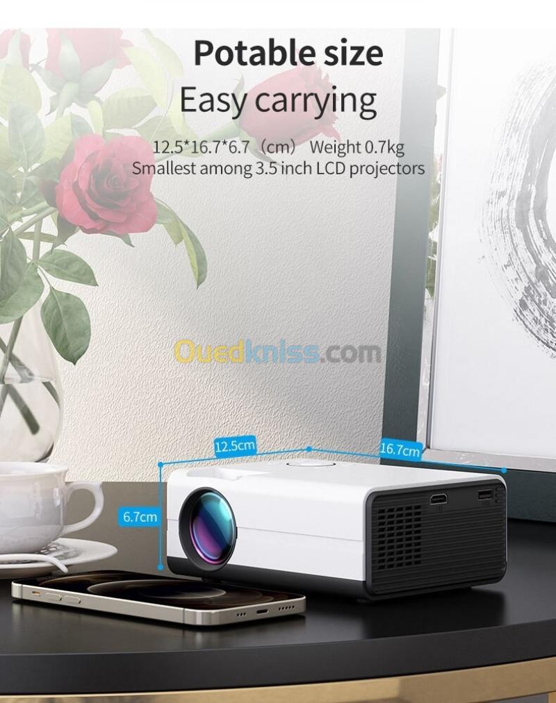 Mini Projecteur datashow Android 9.0 WIFI 4k 3000 lumens Garantie 02 ...