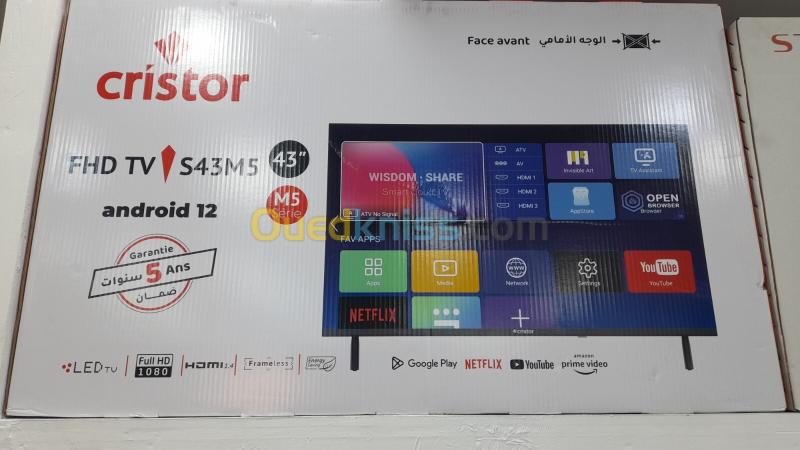 Promotion téléviseur cristor 43p smart Android 12 Alger Birkhadem - Ouedkniss.com - Algérie