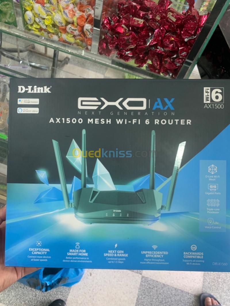 D-Link DIR-X1560 Routeur Gigabit Dual-Band Wi-Fi 6 AX1500 (AX1200 + N300) MU-MIMO Tipaza ...