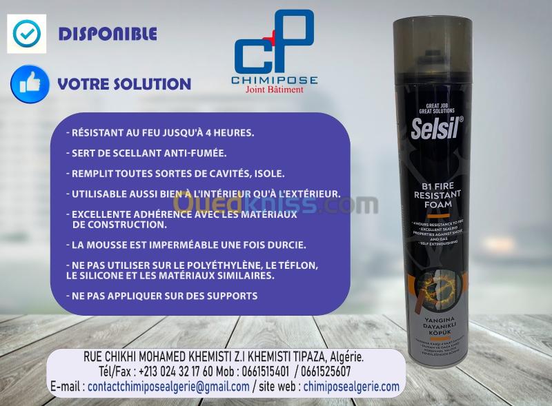 MOUSSE COUPE FEU B1 750ML- 4 HEURES SELSIL Tipaza Khemisti - Ouedkniss.com - Algérie
