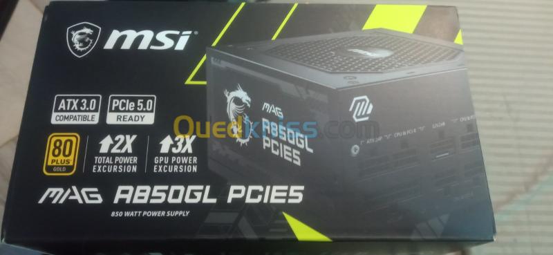 Alimentation GOLD gaming MSI MAG a850gl PCIE5 READY ATX 3.0 JDIDA ...
